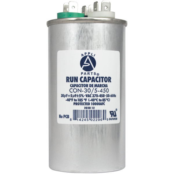 appli-parts-dual-run-capacitor-for-ac-305-mfd-uf-microfarads-370vac-or ...